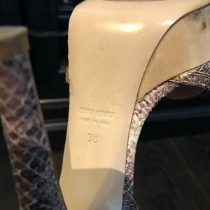 Miu Miu | Shoes | Miu Miu Snake Embossed Leather Platform Heel | Poshmark